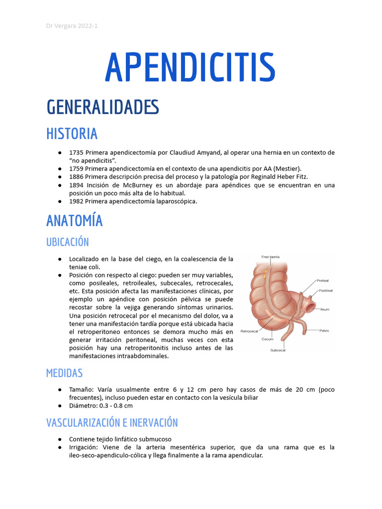 Apendicitis | PDF | Cirugía | Medicina CLINICA