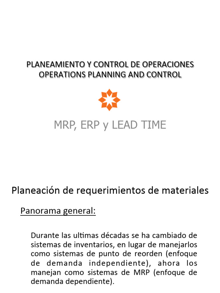 10 y 11 PCO - MRP | PDF | Planificación de recursos empresariales | Gestión de la cadena de ...