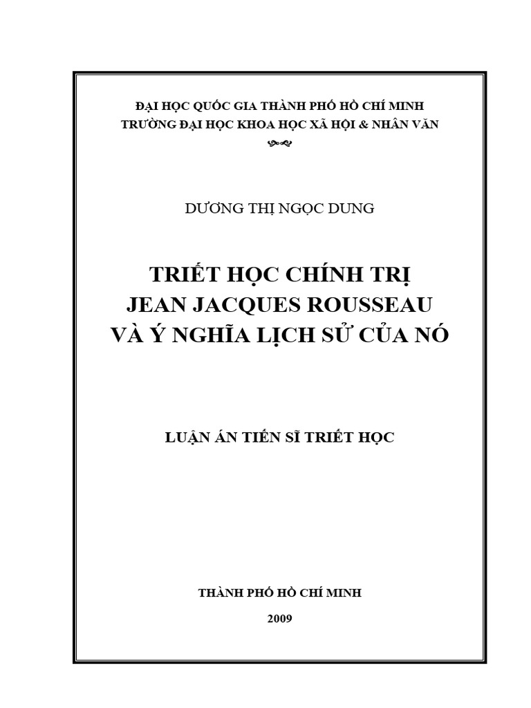 (123doc) Triet Hoc Chinh Tri Jean Jacques Rousseau Va y Nghia Lich Su Cua No | PDF