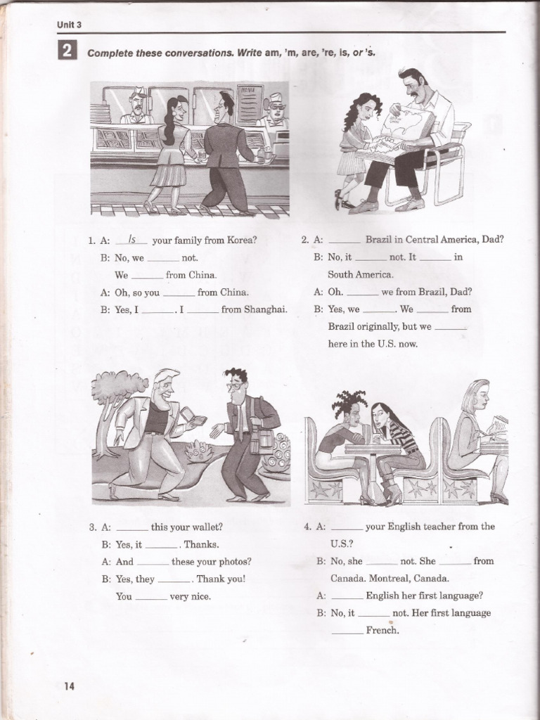 New Interchange INTRO Workbook - Verb To Be - Page 14 | PDF