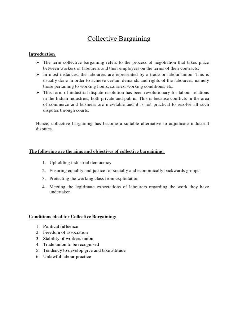 Collective Bargaining (Internals) | PDF | Collective Bargaining | Trade Union