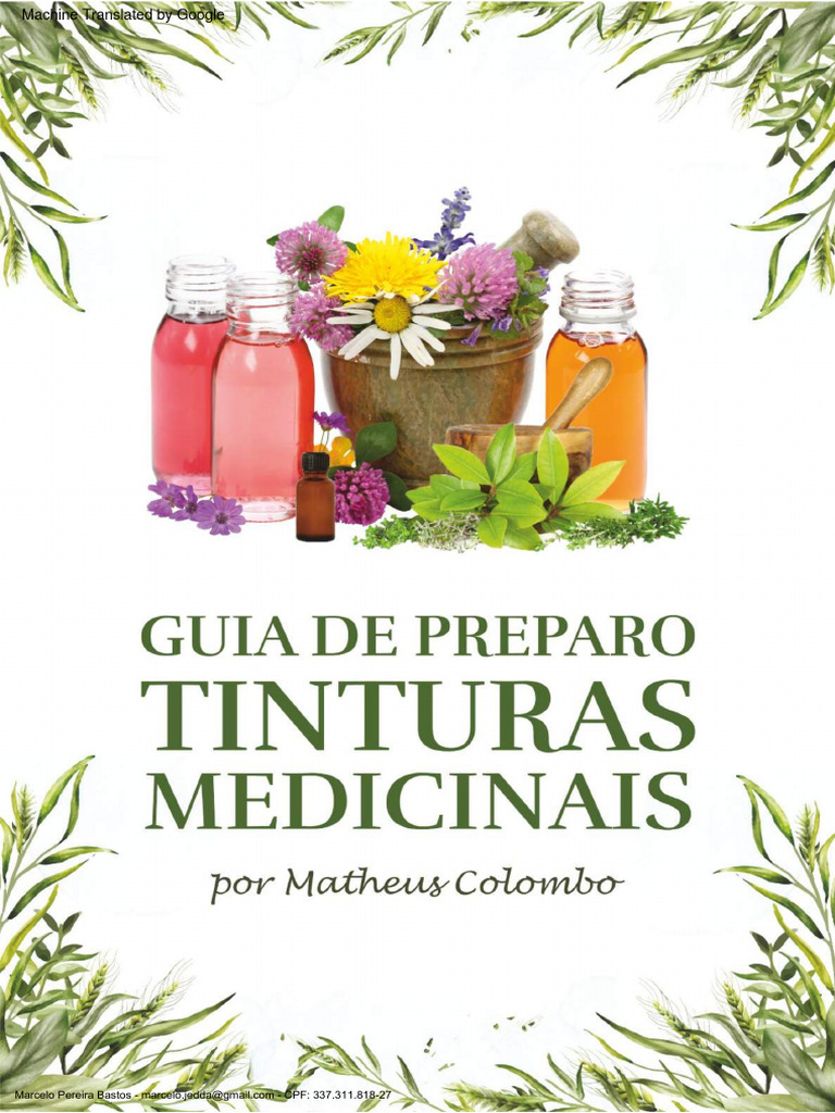 Guia de Preparo de Tinturas de Ervas Medicinais Por Matheus Colombo ...