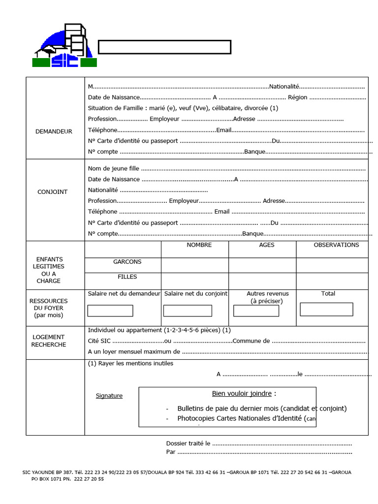 DEMANDE LOCATION. | PDF | Documento de identidad