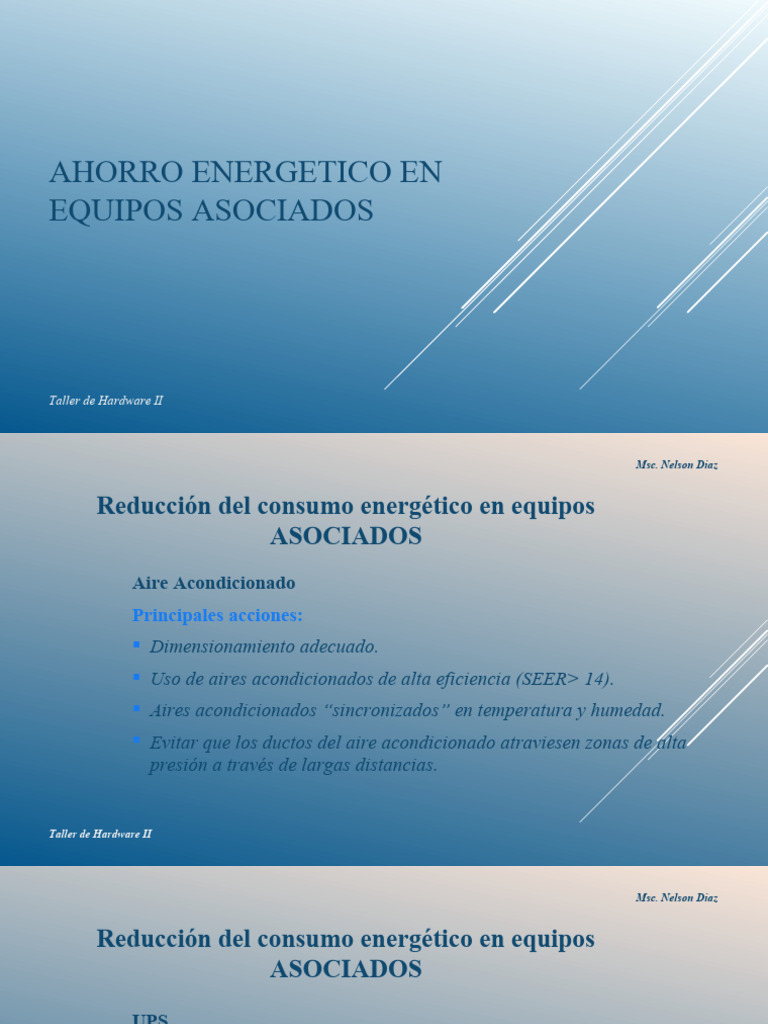 Ahorro Energetico en Equipos Asociados | PDF