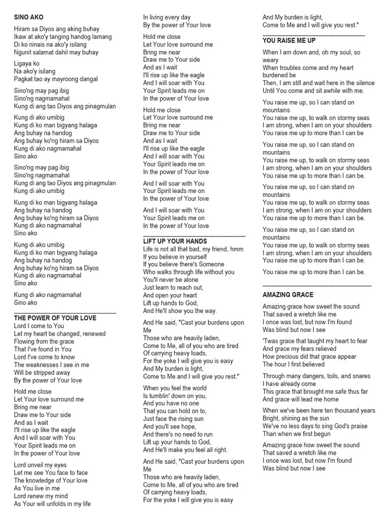 Songs Prayer Service | PDF