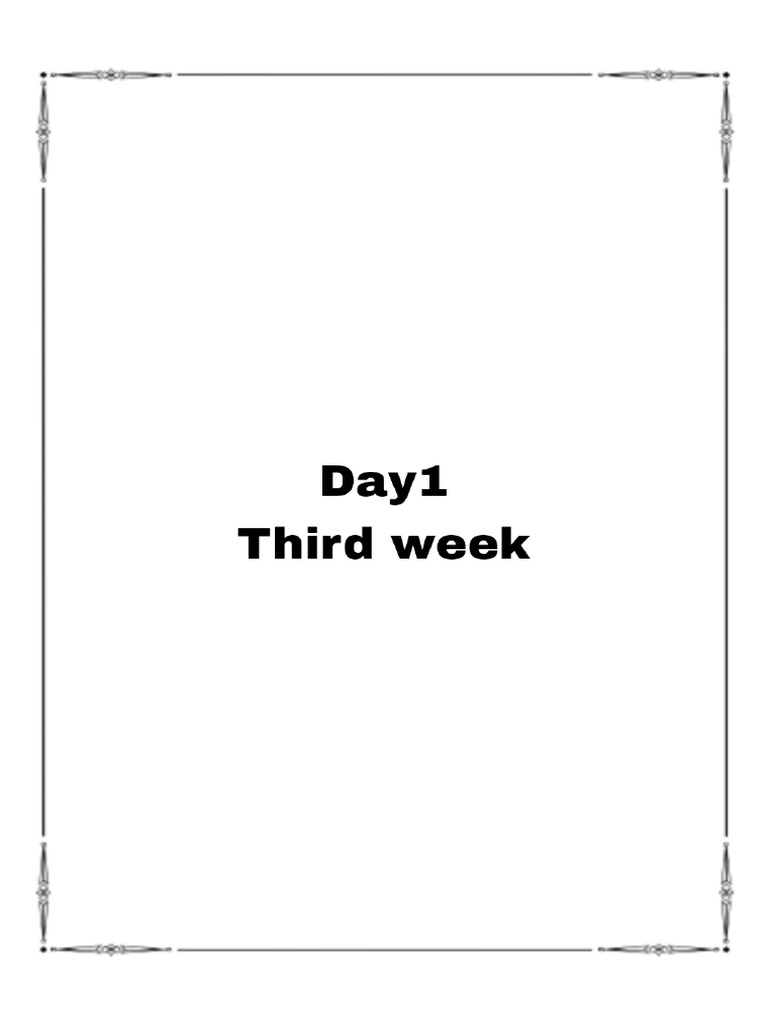 Third Week | PDF