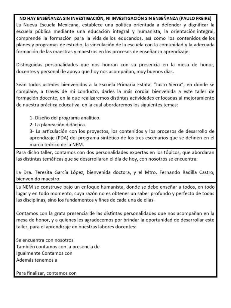 Machote para Apertura de Curso (Sencillo) | PDF | Enseñando | Escuelas