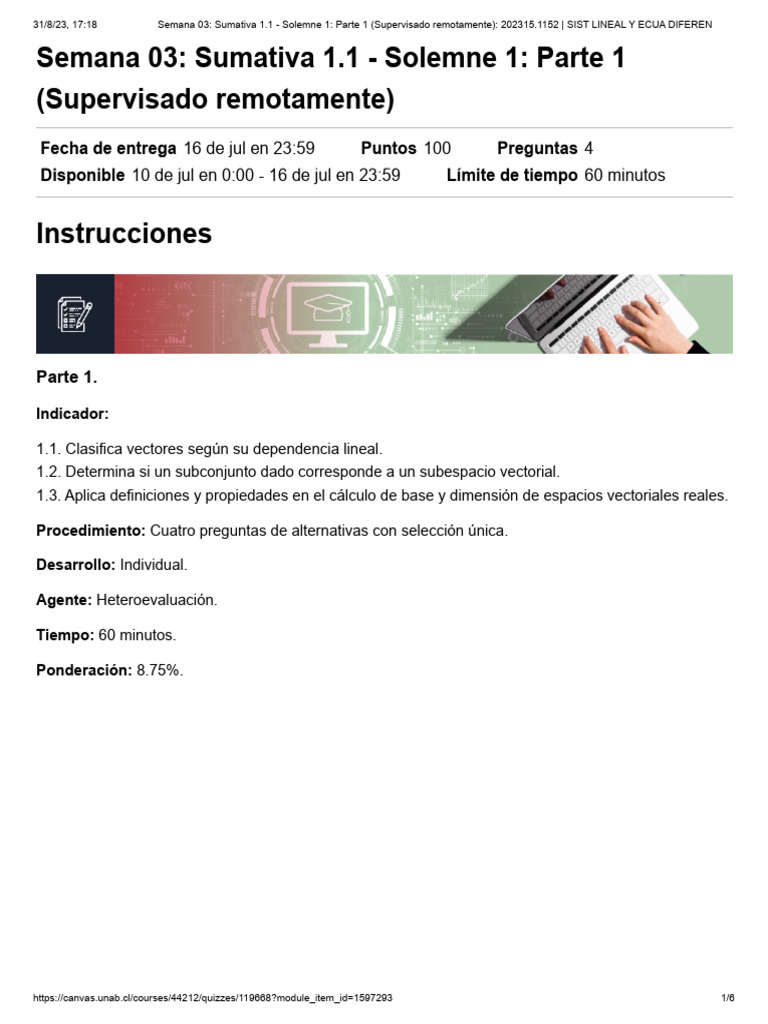 Semana 03 - Sumativa 1.1 - Solemne 1 - Parte 1 (Supervisado Remotamente) - 202315.1152 - SIST ...