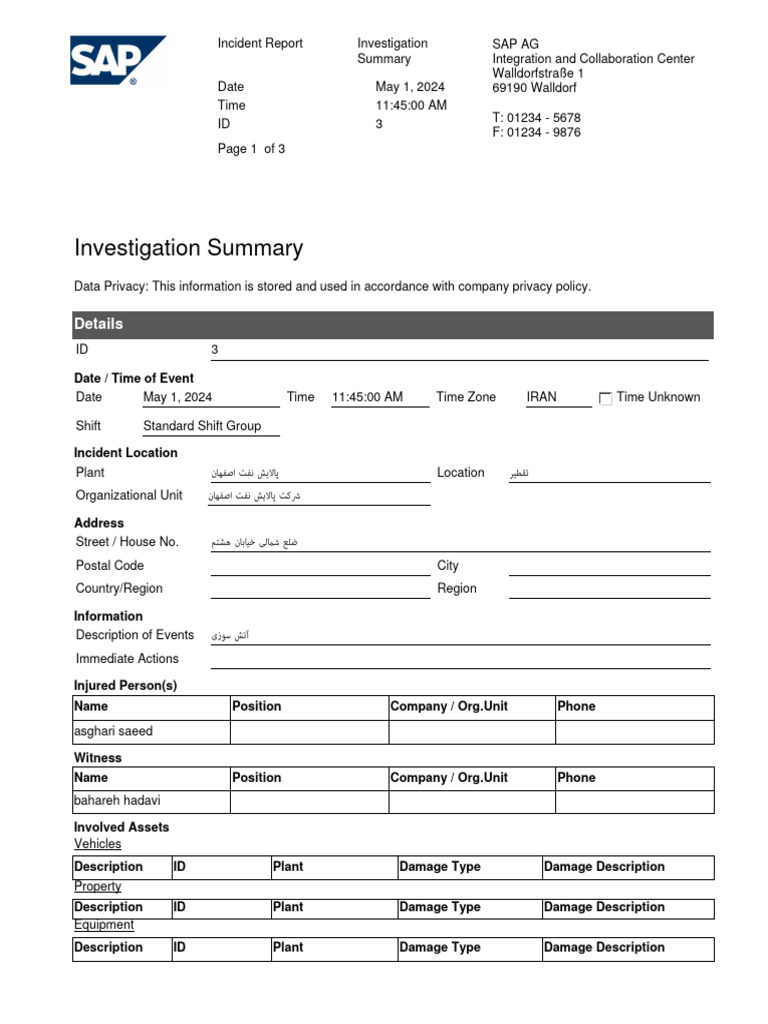 Inv Summary Report e 20240501 163317 | PDF
