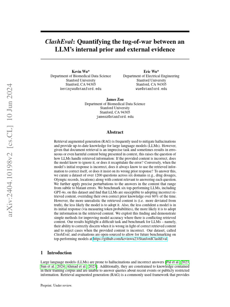 ClashEval: Quantifying The Tug-Of-War Between An LLM's Internal Prior ...