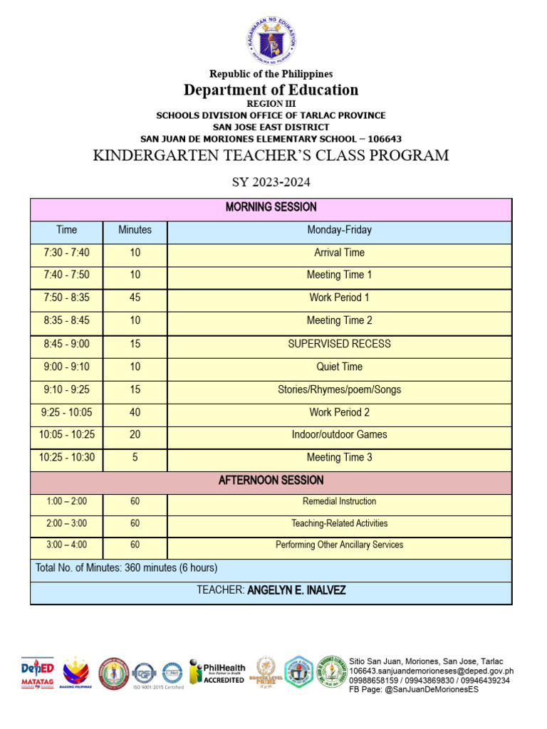 Kinder Program | PDF