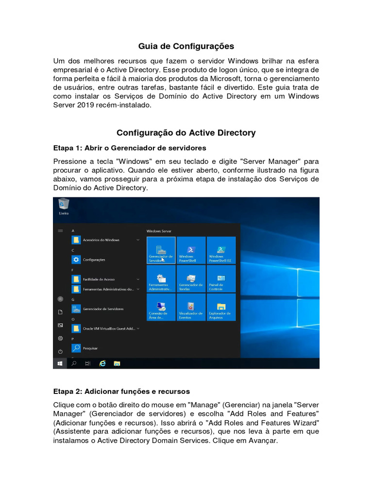 Guia de Configurações Do Active Directory | PDF | Diretório ativo ...