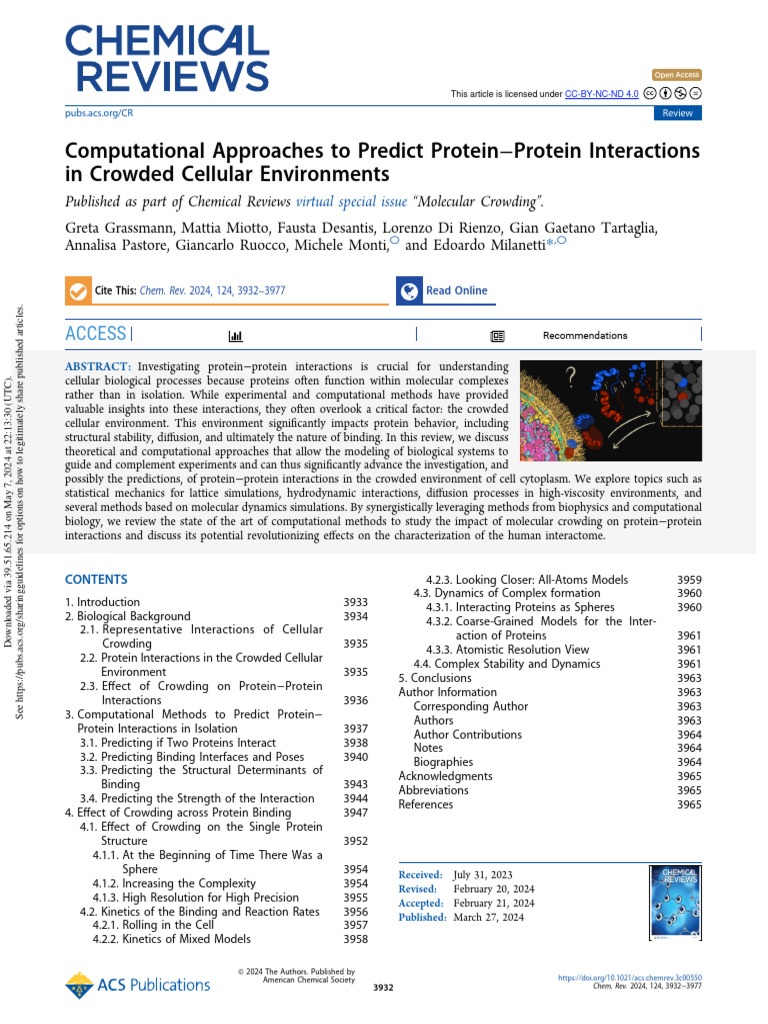 Computational Approaches To Predict Protein Protein Interactions In Crowded Cellular