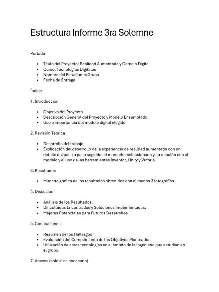 Estructura Informe 3ra Solemne | PDF | Arte