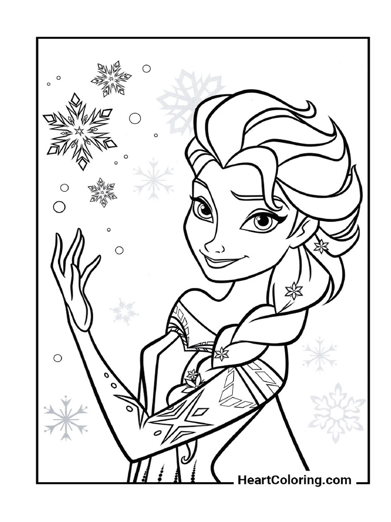 7041 7 Sorceress Elsa Frozen Coloring Pages | PDF