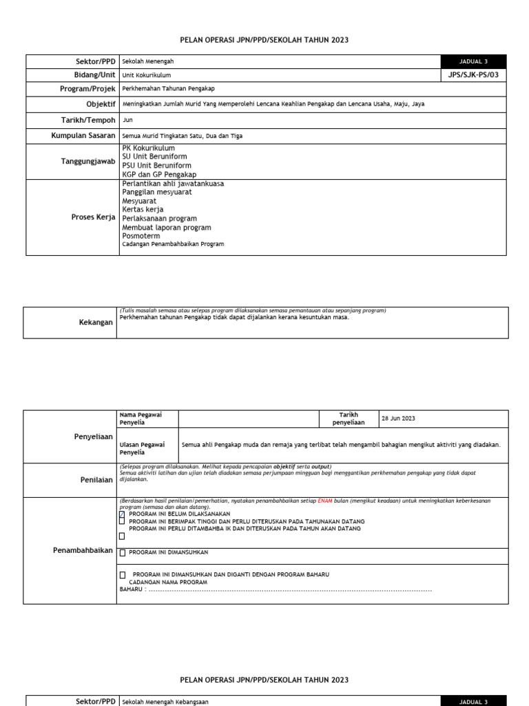 Pso Pengakap Jadual 3, 4, 5, Oppm 2023 | PDF