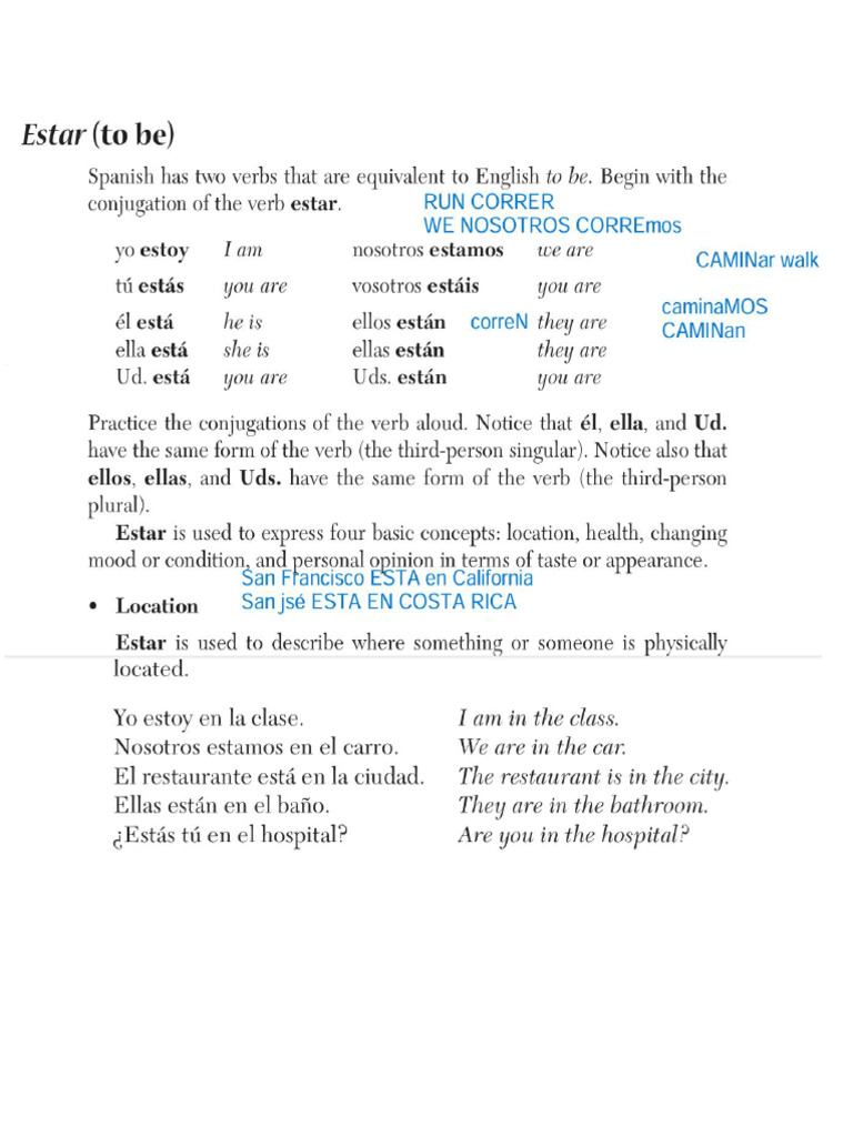 Verbo Ser Estar | PDF