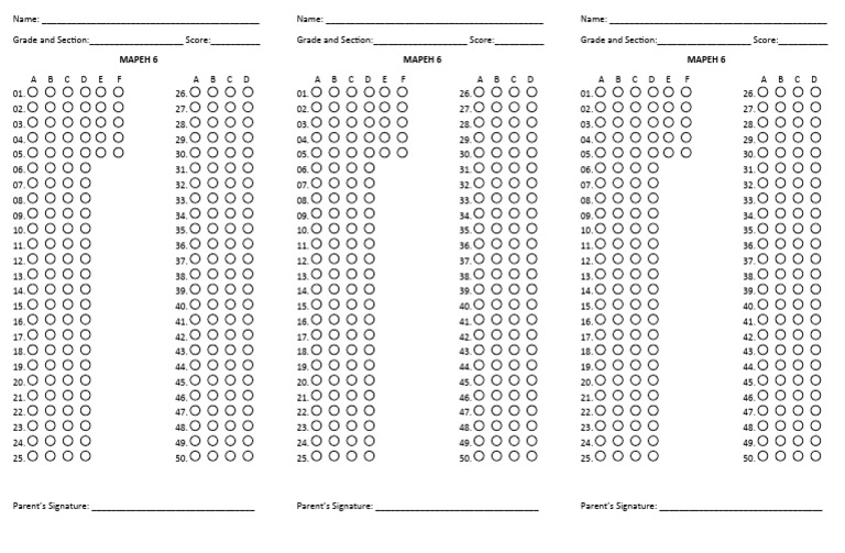 Shading Exam Answer Sheet | PDF | Qualifications