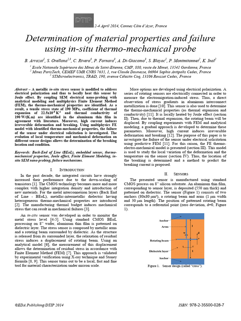Determination of Material Properties and Failure Using In-Situ Thermo ...