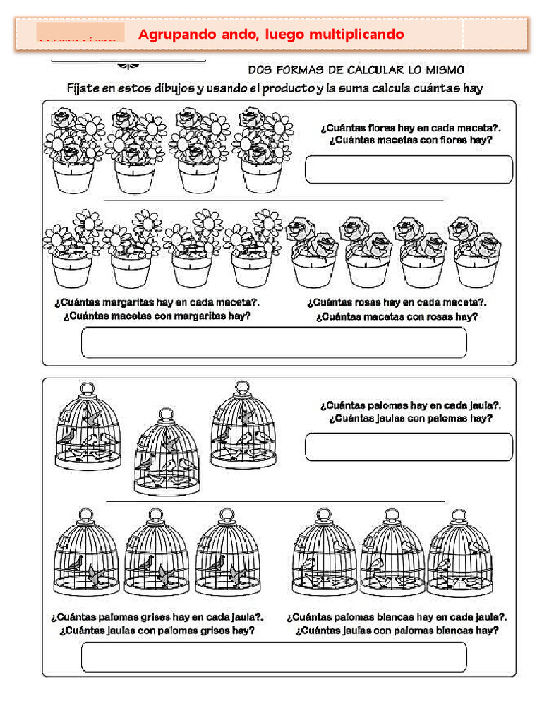D2 A1 FICHA MAT. Agrupando Ando, Luego Multiplicando | PDF