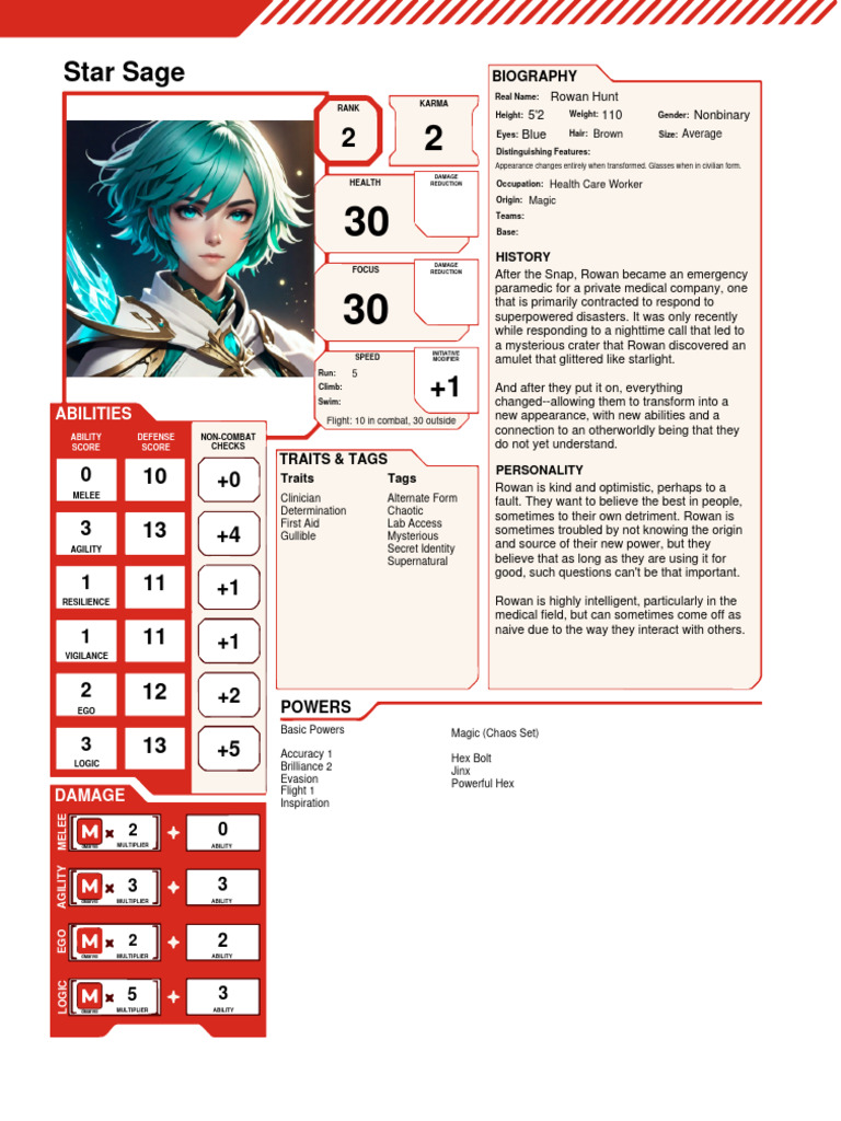 M616 Character Sheet | PDF