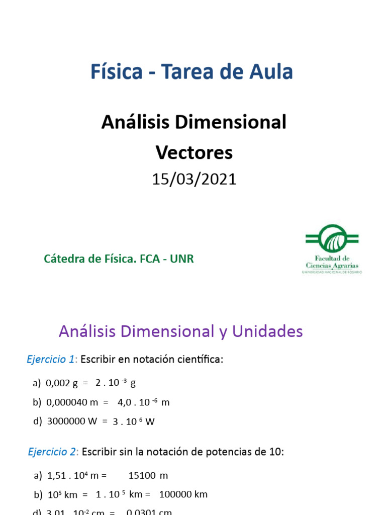 CN. Análisis Dimensional-Vectores | PDF | Matemáticas | Unidades de medida