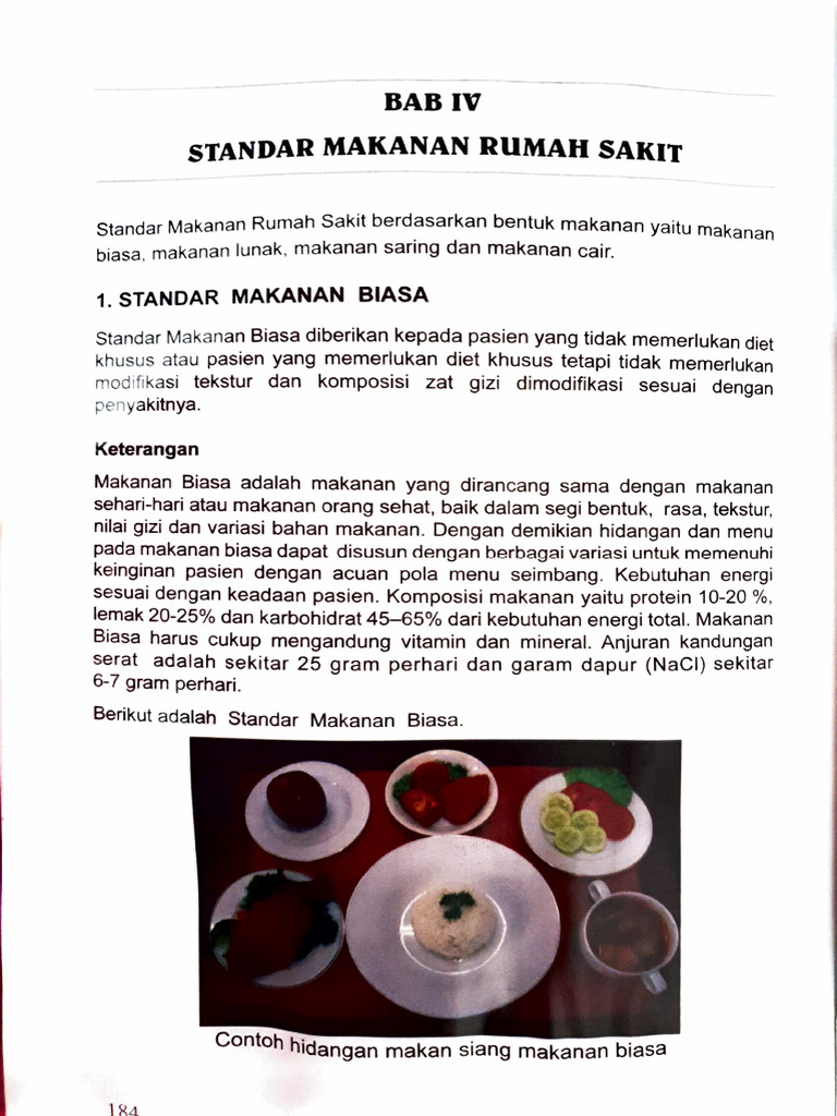 Standar Makanan Rumah Sakit | PDF