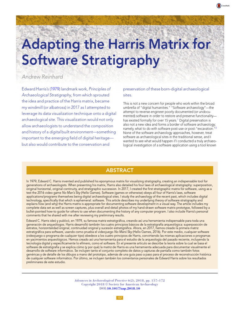 Adapting The Harris Matrix For Software Stratigraphy | PDF ...