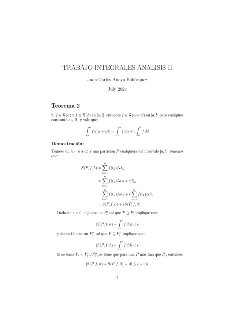 TRABAJO_INTEGRALES_ANALISIS_II | PDF | Análisis matemático | Matemáticas