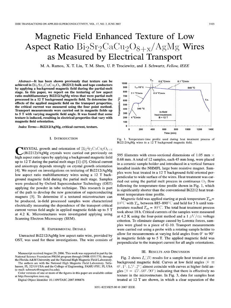 Magnetic Field Texture Induction - Ramos Et Al. - 2007 | PDF