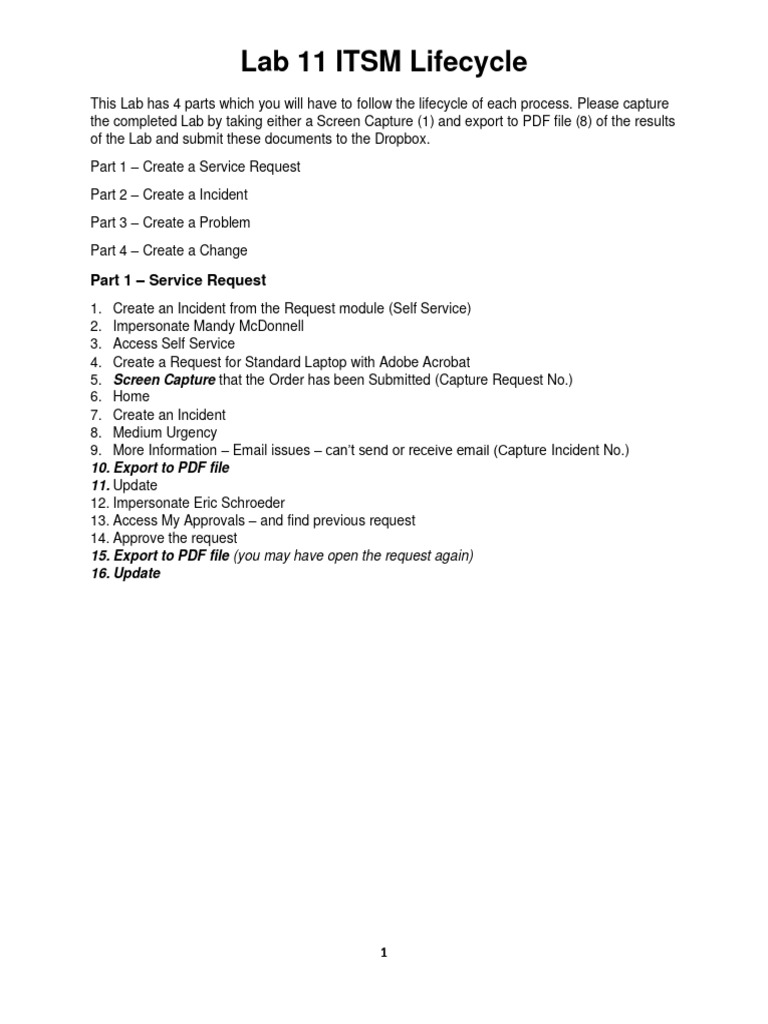 Lab 9 ITSM Lifecyle 2024 | PDF | Computer Engineering | Computing