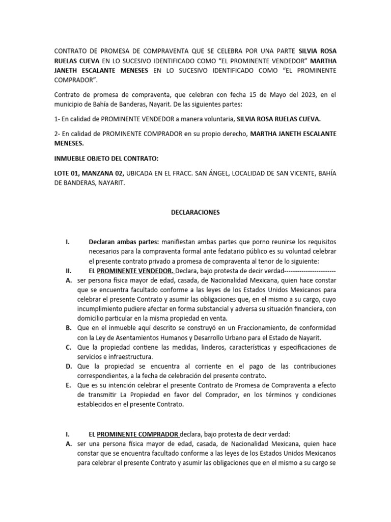 Contrato Martha Janet MENESES | PDF | Derecho civil (sistema legal ...