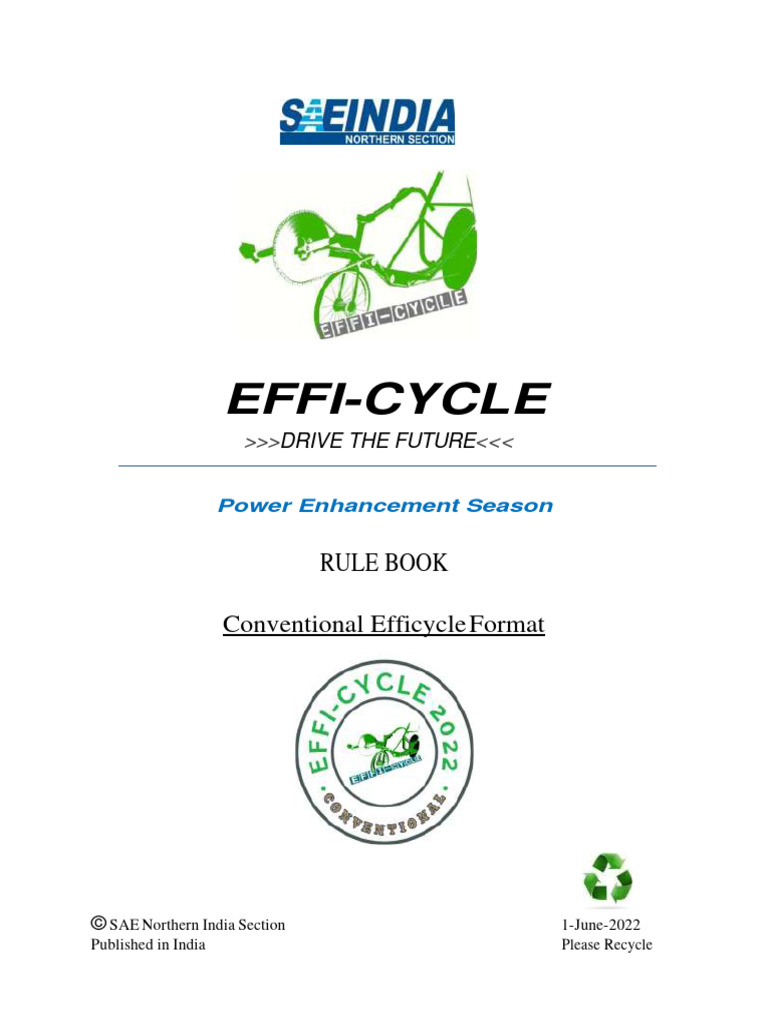 Effi-Cycle 2022 Rule Book Guide | PDF | Steel | Composite Material