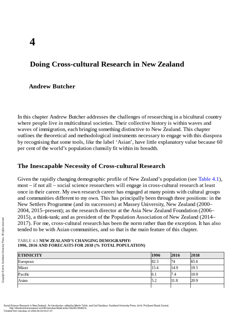 Cross-Cultural Research in New Zealand | PDF | New Zealand | Theory