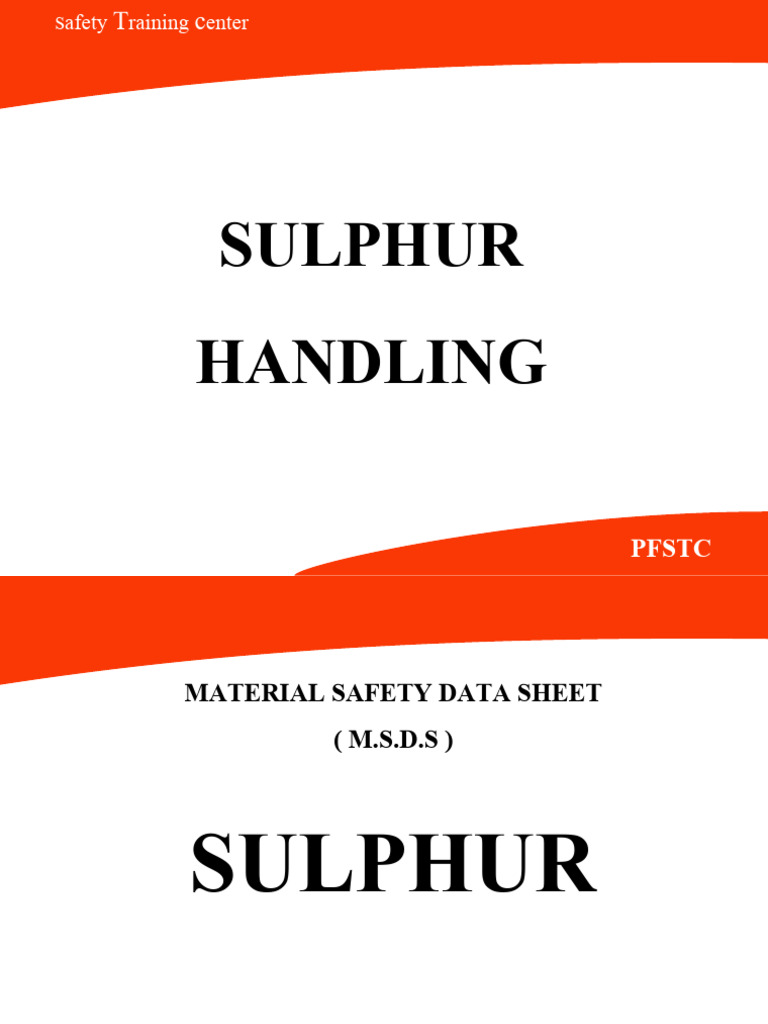 Sulphur Handling | PDF | Sulfur | Occupational Safety And Health