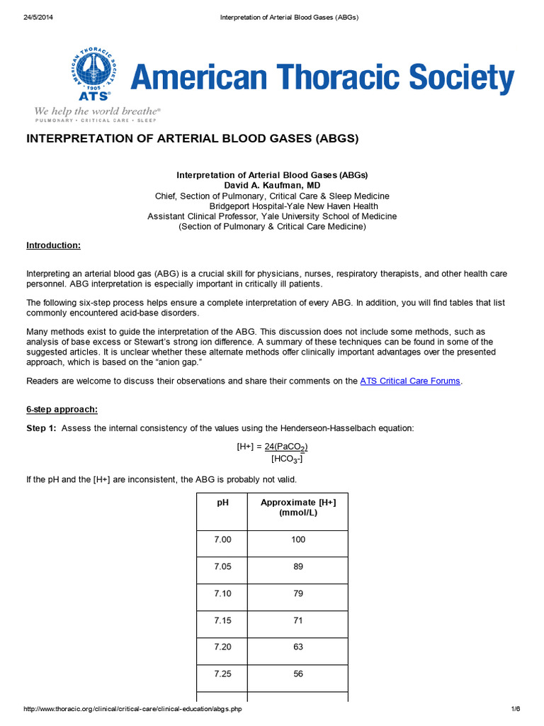 ABGA | PDF | Intensive Care Medicine | Physiology