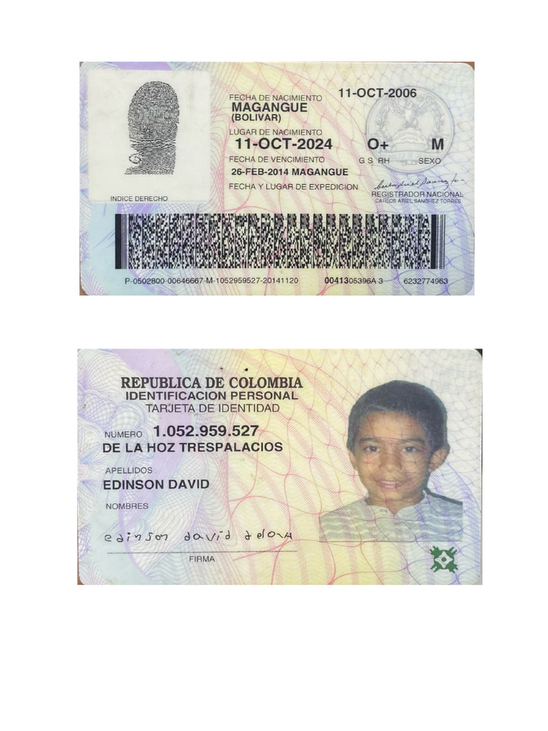 Cédula de Ciudadanía | PDF