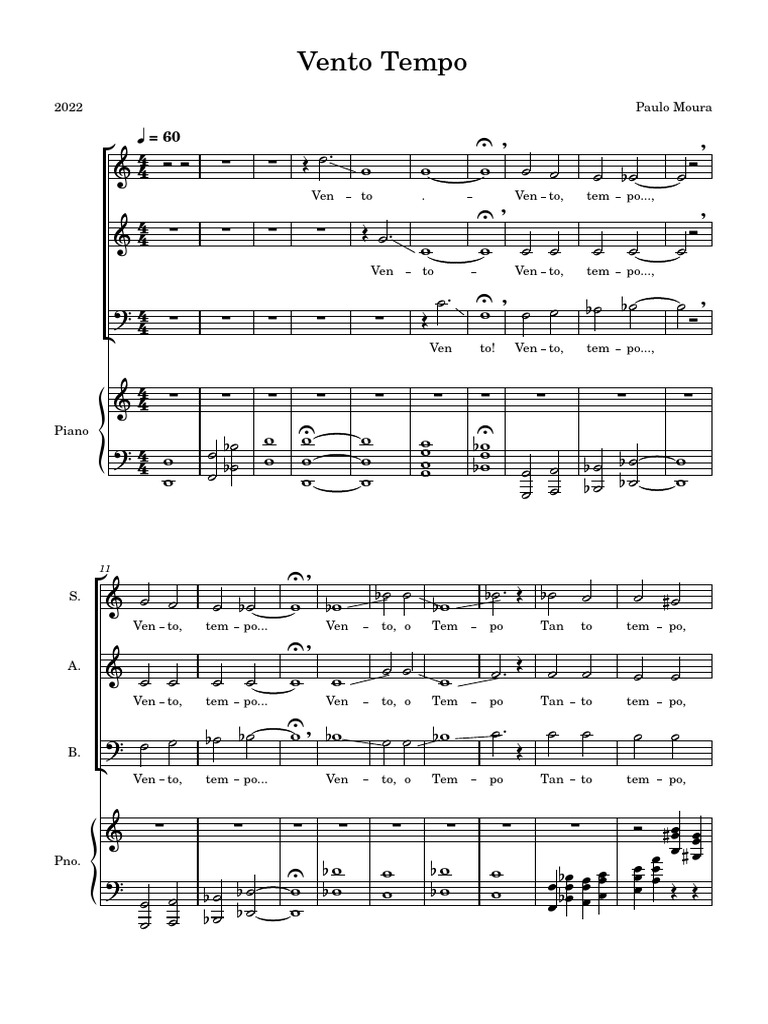 Vento Tempo: Piano de Paulo Moura | PDF