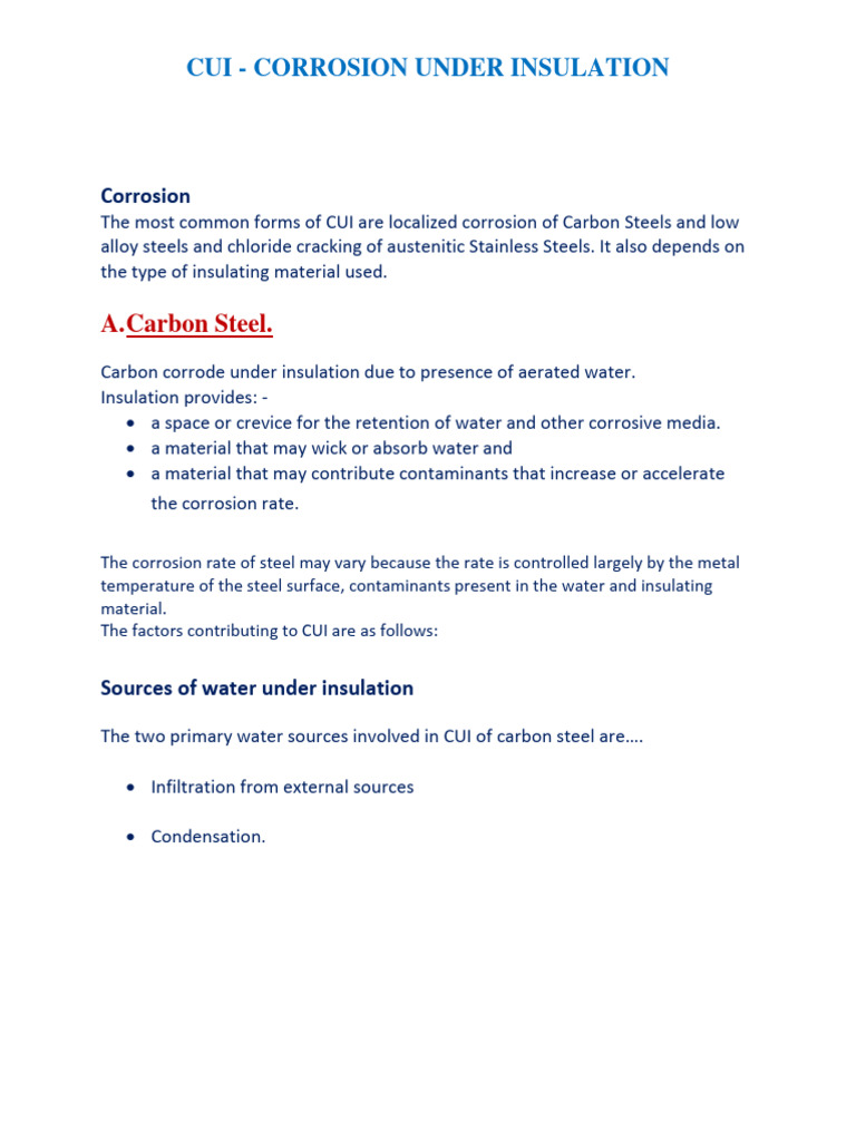 Cui - Corrosion Under Insulation (CS) | PDF | Corrosion | Water