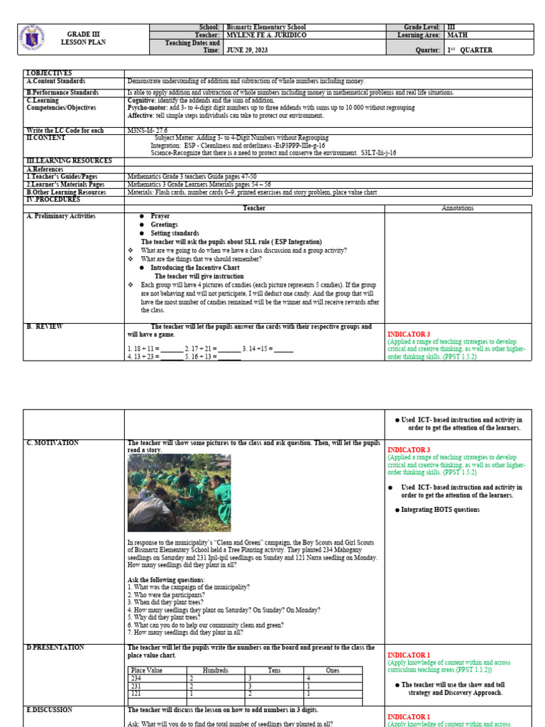 Demonstration Lesson Plan in Math Sir Sabayton 2023-2024 | PDF ...