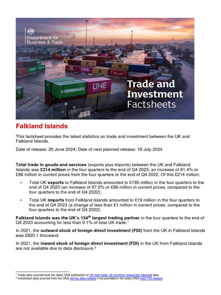Falkland Islands Trade and Investment Factsheet 2024-06-20 | PDF ...