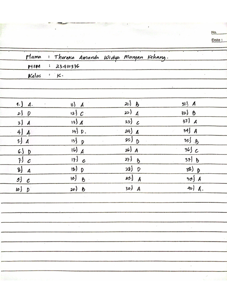 Theresia Amanda Widya Maryan Kekang - 2341 | PDF