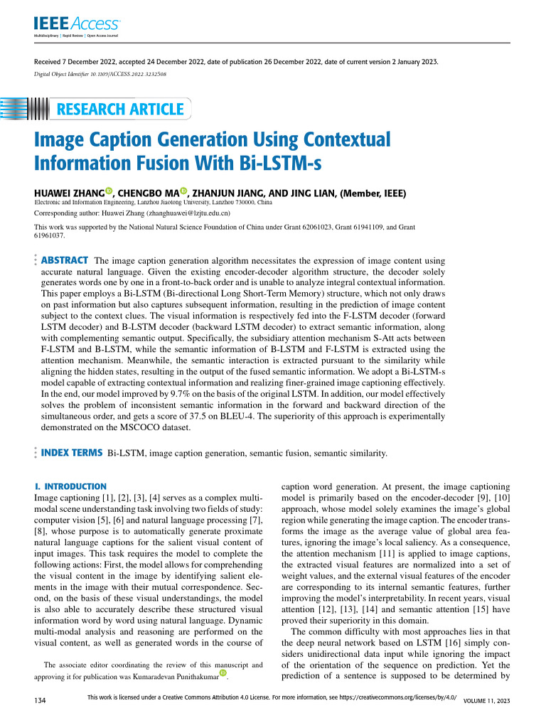 Contextual Image Captioning with Bi-LSTM | PDF | Attention | Information