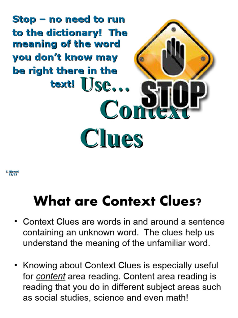 coNTEXT CLUES | PDF