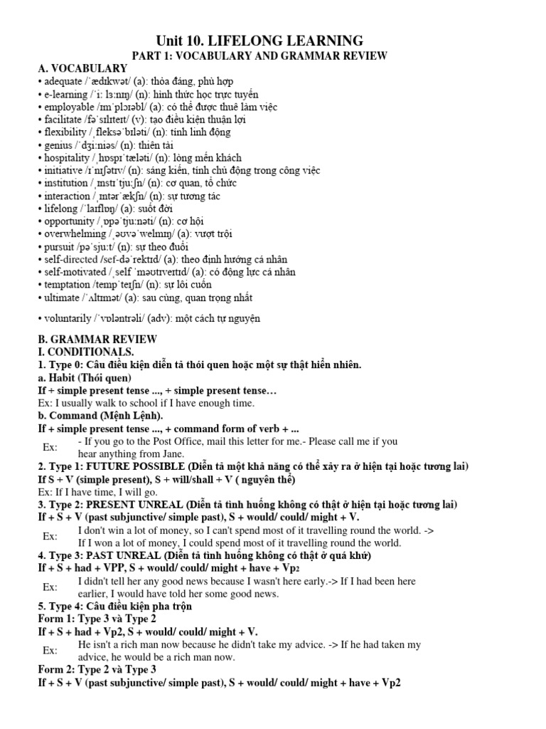 Unit 10 LIFELONG LEARNING | PDF | Skill | Cognition