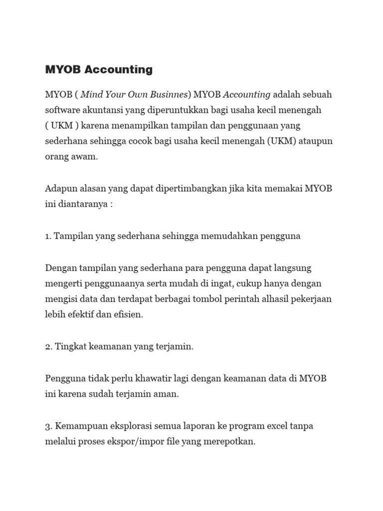 MYOB Accounting | PDF | Bisnis