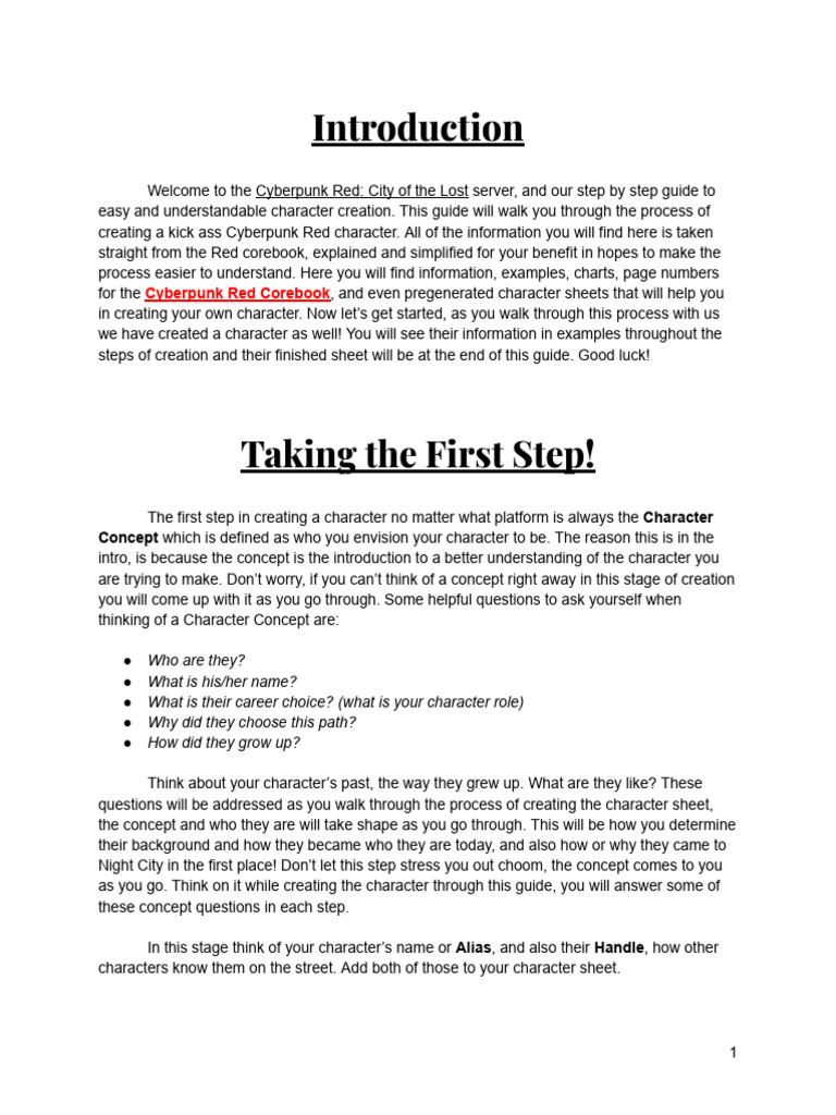 Step by Step Character Creation | PDF | Games & Activities