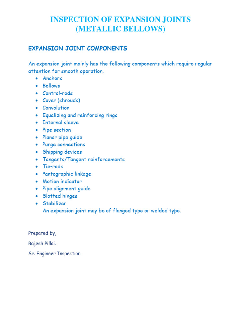 Inspection of Metallic Bellows.... Contd..3 | PDF