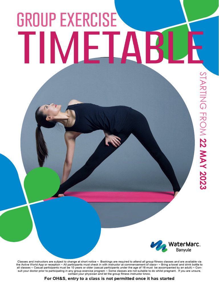 Group Ex Timetable Aug 2023 | PDF | Strength Training | Pilates