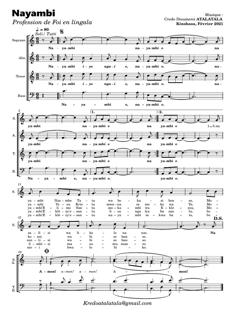 (Free Scores - Com) Atalatala Credo Dieumerci Nayambi Nayambi 7912 174232 | PDF